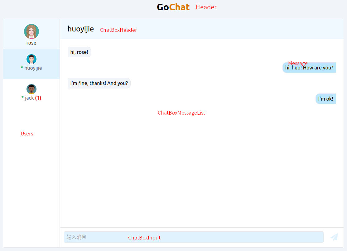 chat with websocket react